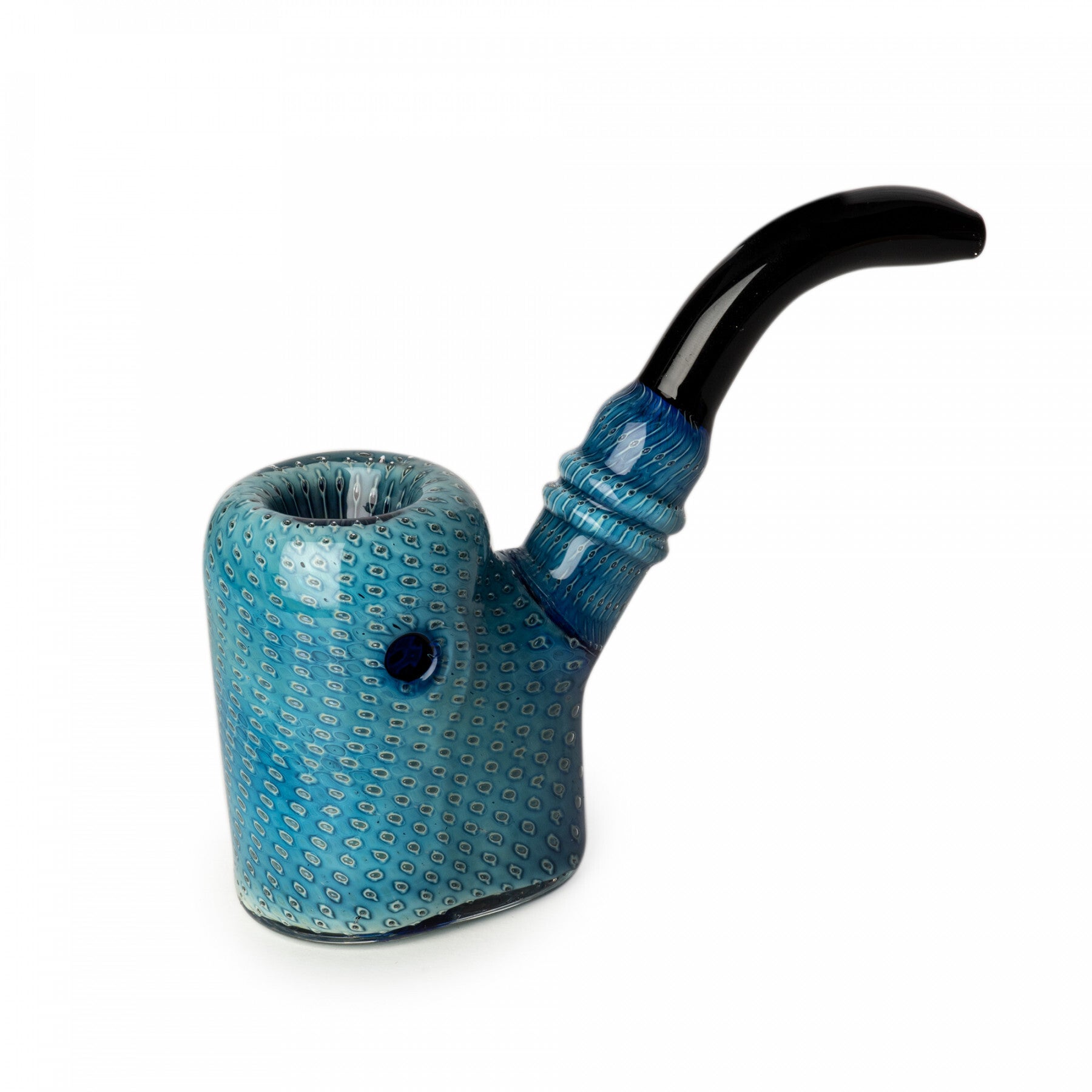 Red Eye Glass 4" Teal Bubble Tech Sherlock Pipe | Hippie Hive Smoke Shop